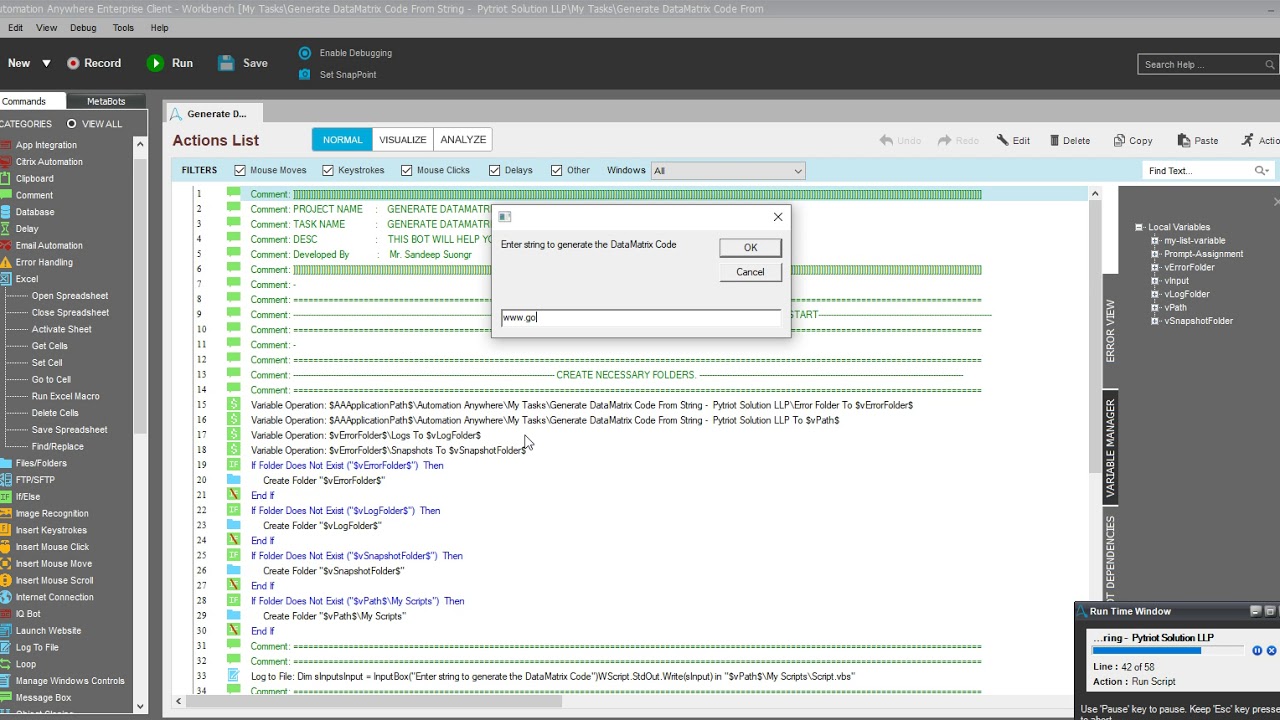 Generate Data Matrix Code From String Using Automation Anywhere