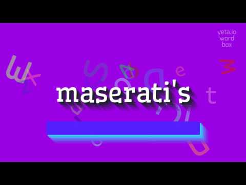 How to say "maserati's"! (High Quality Voices)
