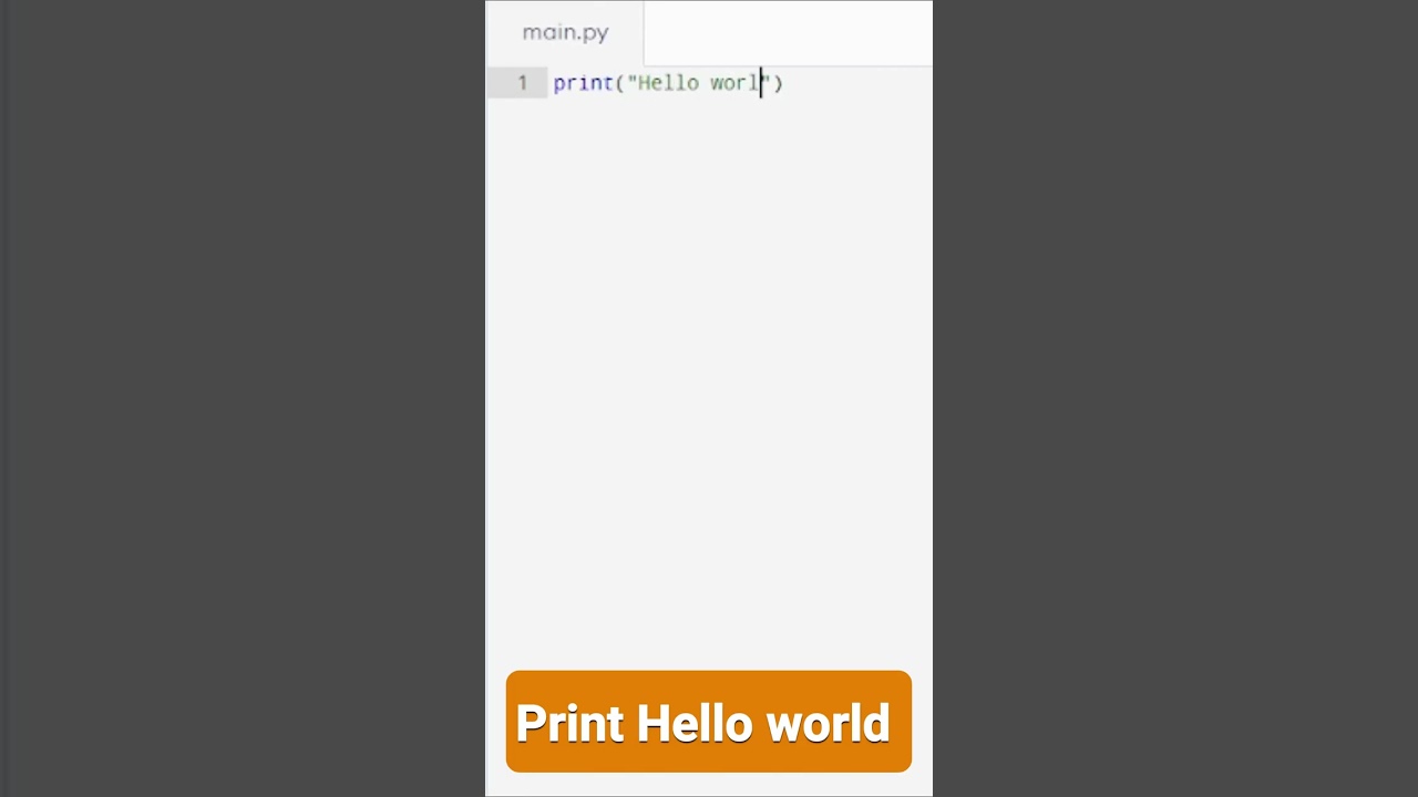 Hello world program in python. #shorts #python #helloworld