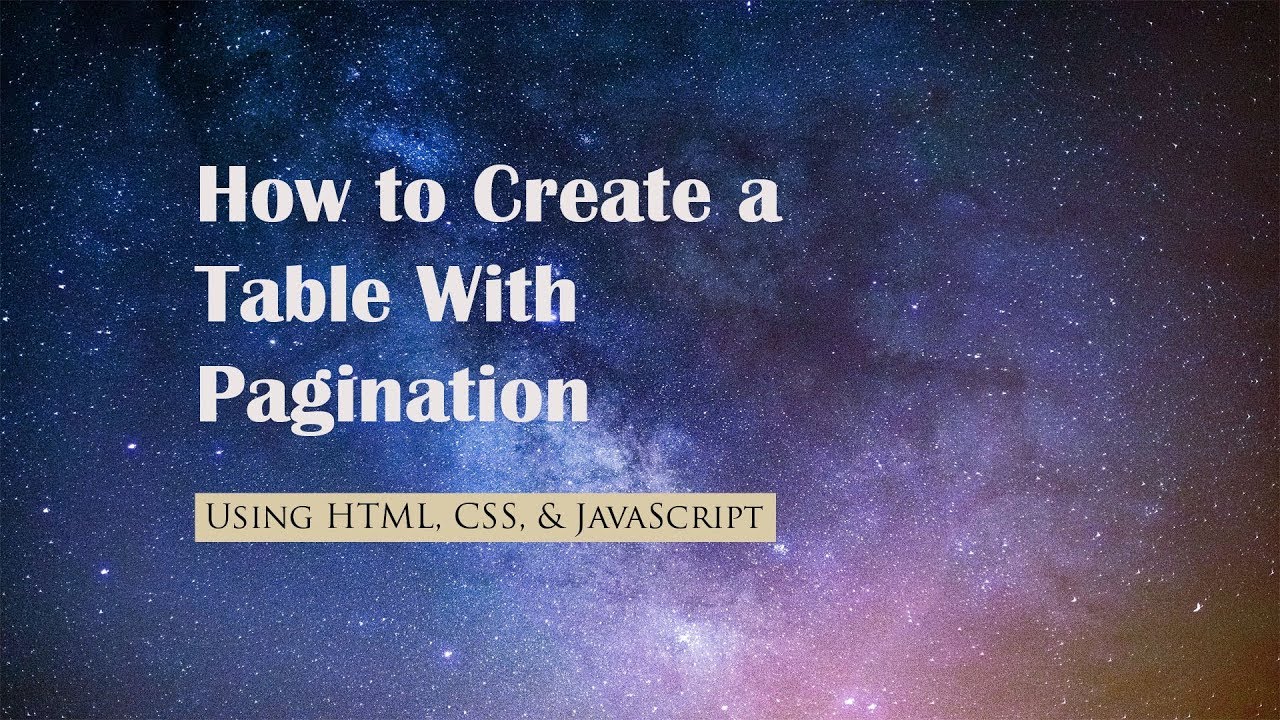 HTML Table with Pagination