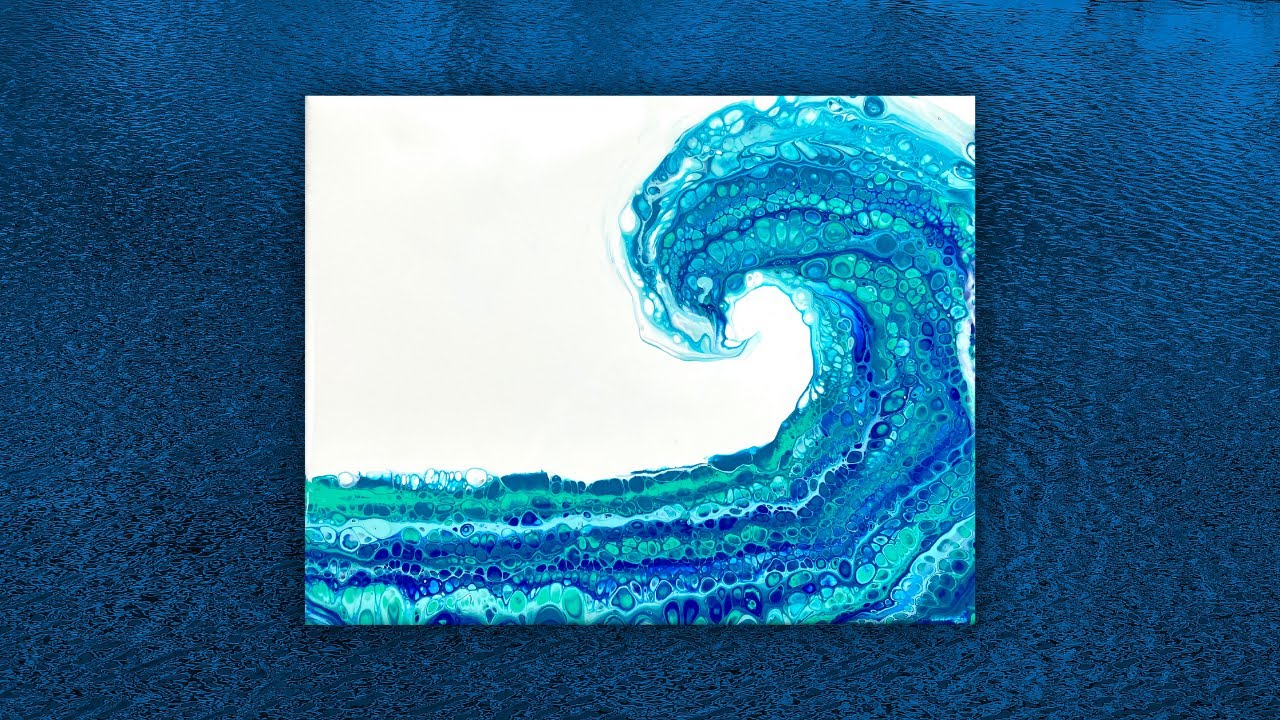 Relaxing Painting Timelapse | Ocean Wave Fluid Art