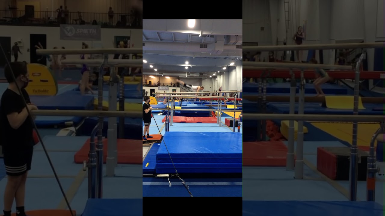 Double front dismount progression-p.bars