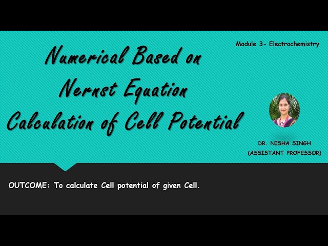 Understanding Cell Potential Calculation Using the Nernst Equation ...
