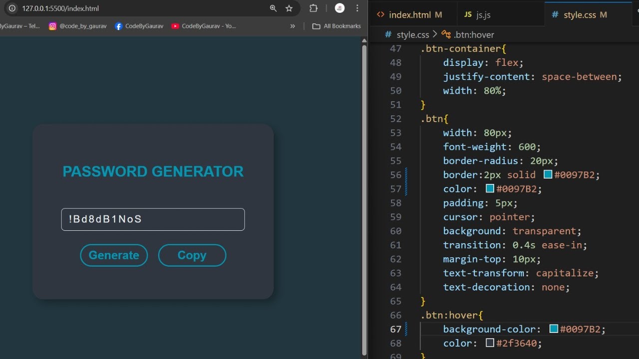Password Generator using HTML CSS JavaScript | Random & Secure Password Generator Project