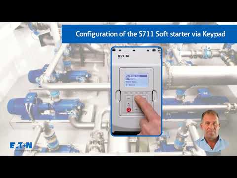 Soft starter S711 pump application using the keypad