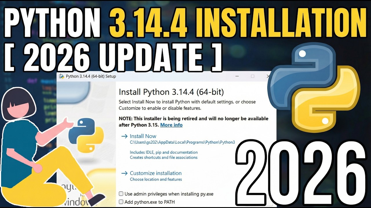 How to Install Python 3.14.4 on Windows 10/11 [ 2026 Update ] Python Programming for Beginners