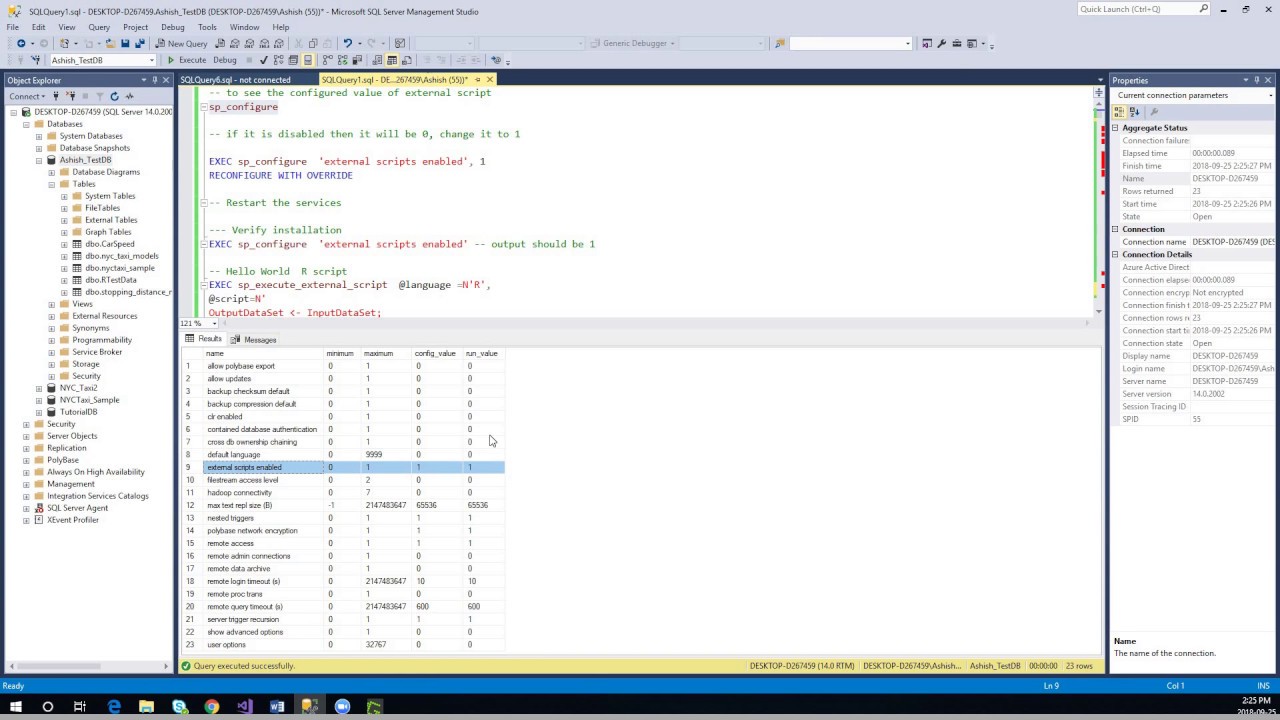 Microsoft R within SQL Server Management Studio - Part 1
