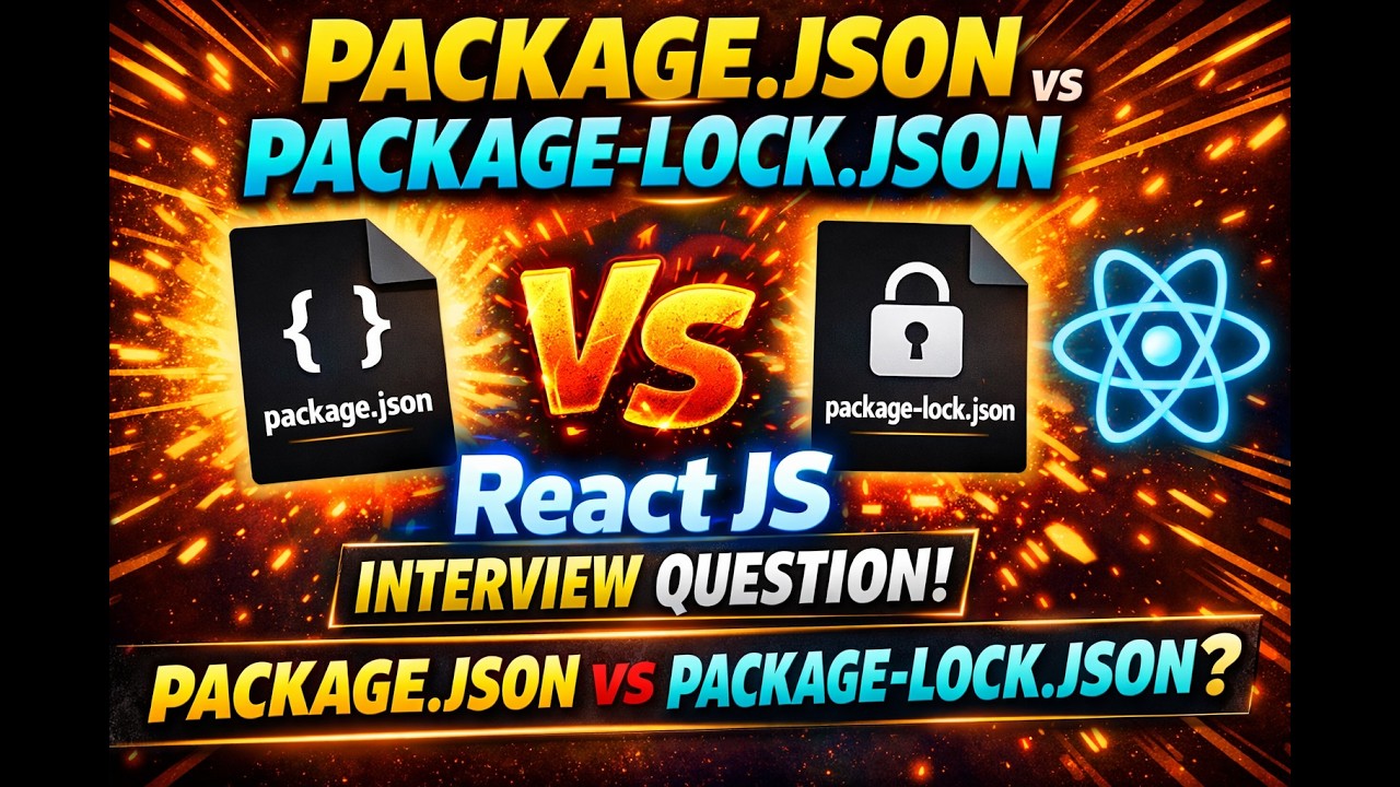 Difference between package.json and package-lock.json in React JS | React JS Interview Question 