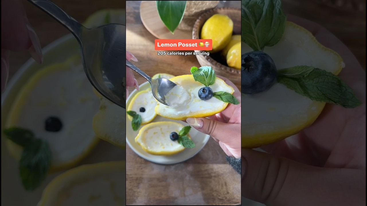 easiest lemon posset recipe 🍋🍨 #dessert