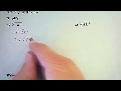 Simplifying Square Roots & Cube Roots, Converting Radical and Exponent Form (Algebra 2 5.5-6 rev)