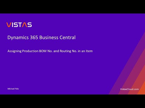 Dynamics 365 Business Central - Assigning Production BOM No and Routing No in an Item