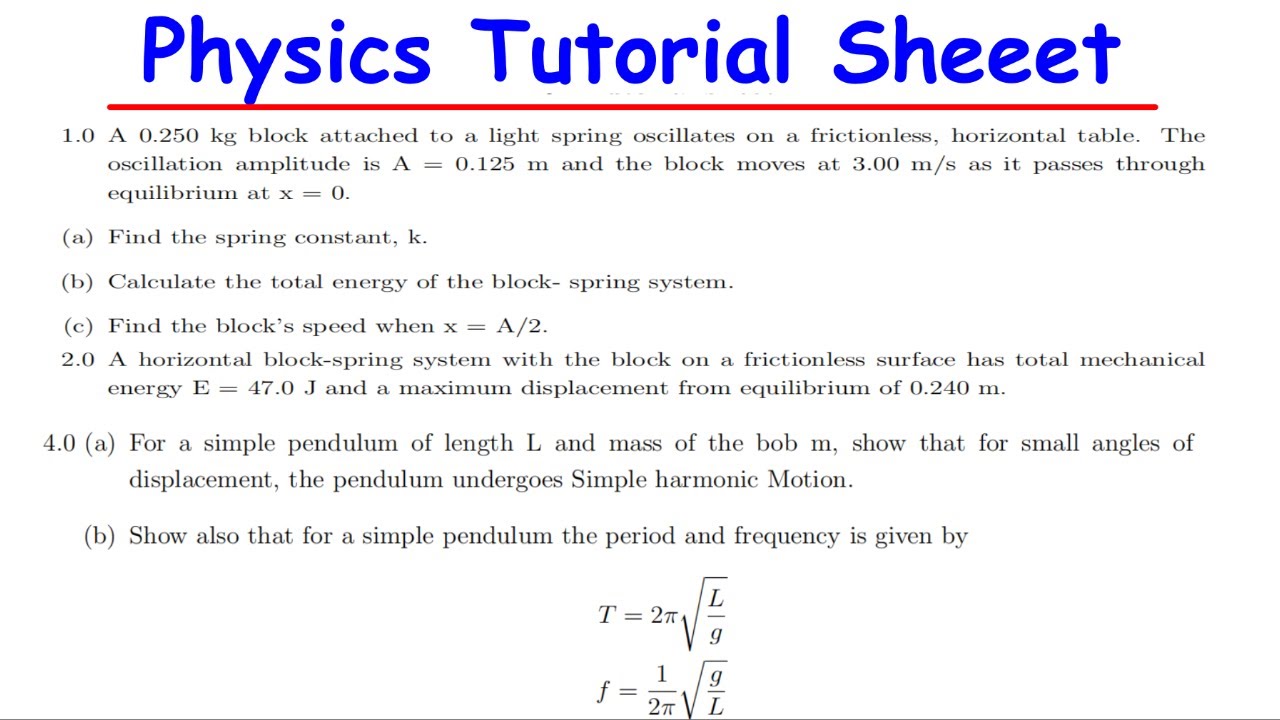 PHY 102 TUTORIAL SHEET 2 SOLUTIONS