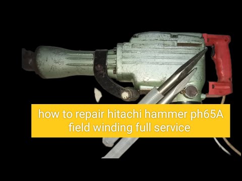 how to repair hitachi ph65A demolition Hammer field winding full service hitachi ph65A hammer