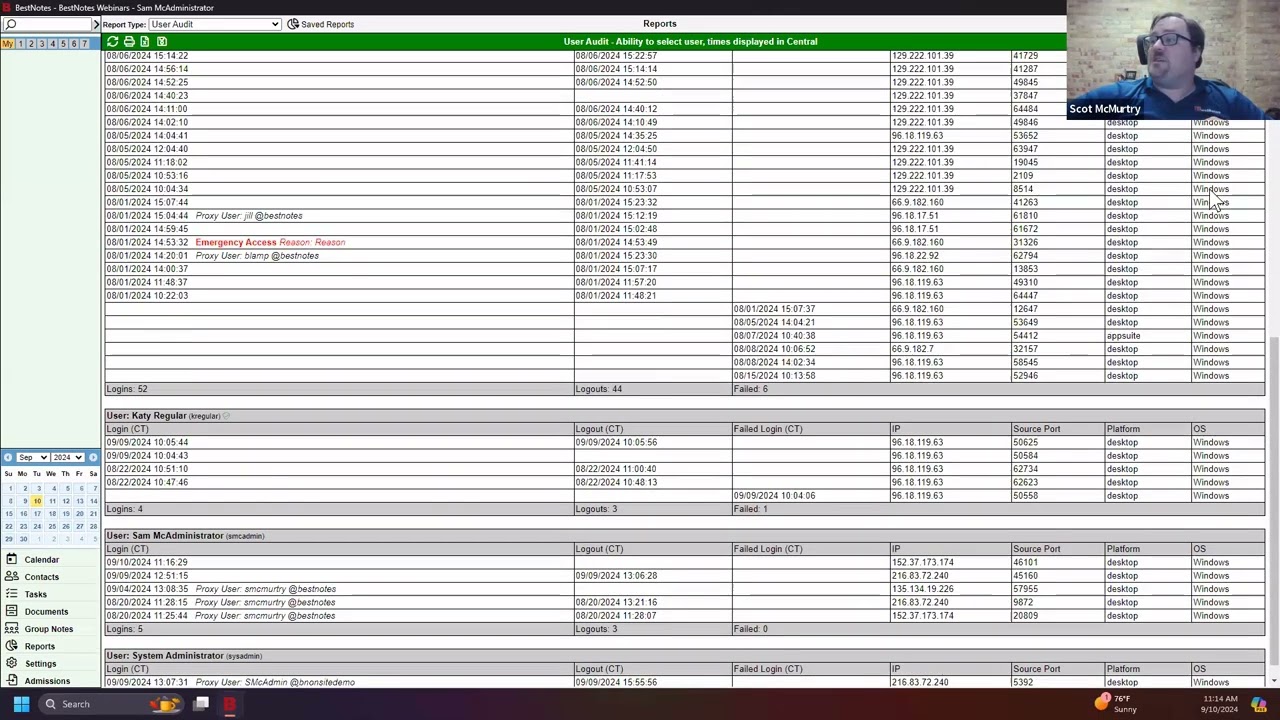 Audit Report for System Administrator | BestNotes Support Webinar