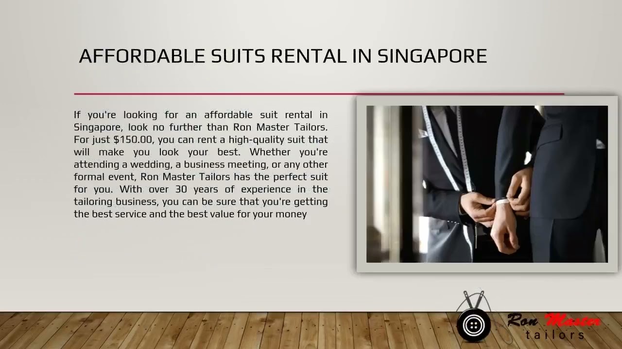 Affordable Suits Rental in Singapore