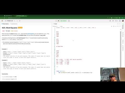 Word Squares (1/2) # Backtracking + HashMap