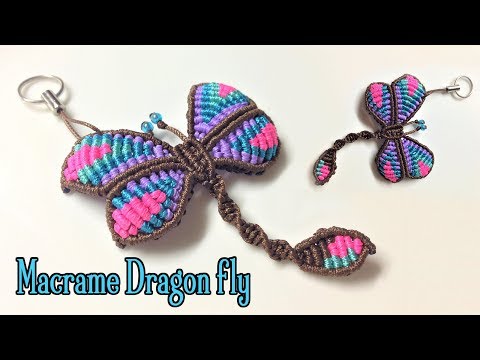 Macrame animal tutorial the dragon fly key chain