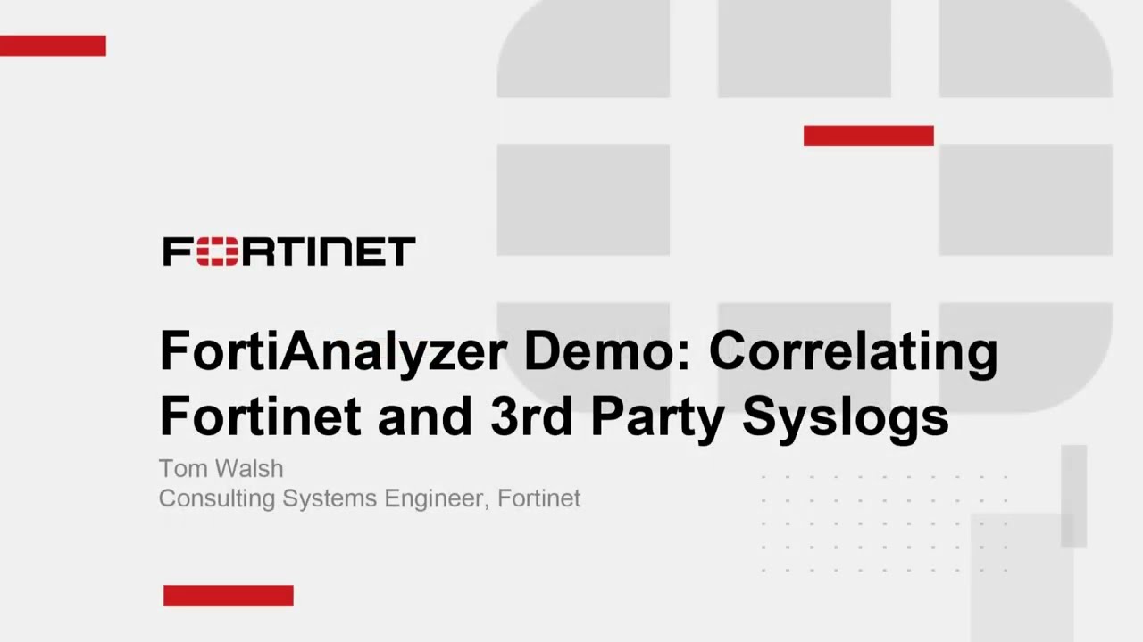 FortiAnalyzer Demo: Correlating Fortinet and 3rd Party Syslogs | Unified Threat Visibility