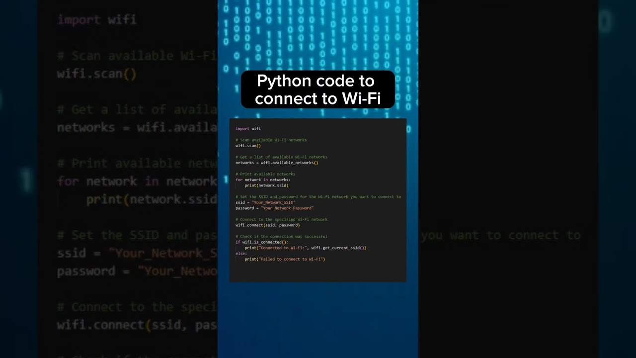 Python code to connect to wifi #coding #programming #wifi #python