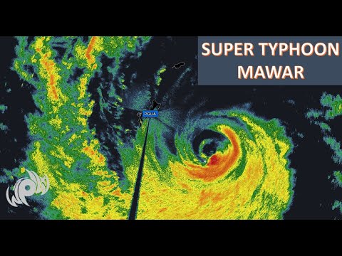 Eye wall of Super Typhoon Mawar nears Guam, Radar Update | Transition ...
