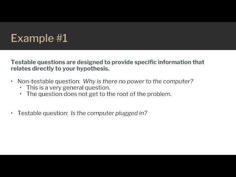 Testable Questions
