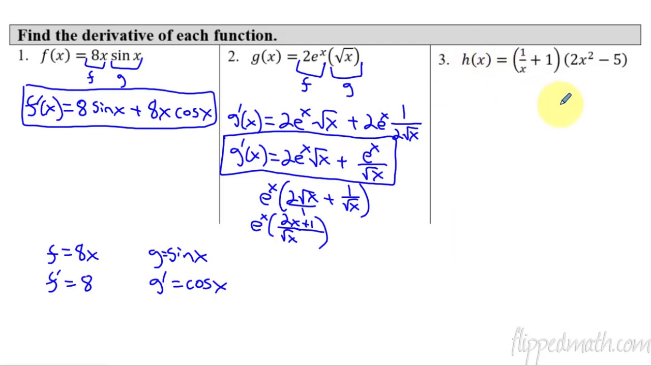 Calculus AB/BC – 2.8 The Product Rule