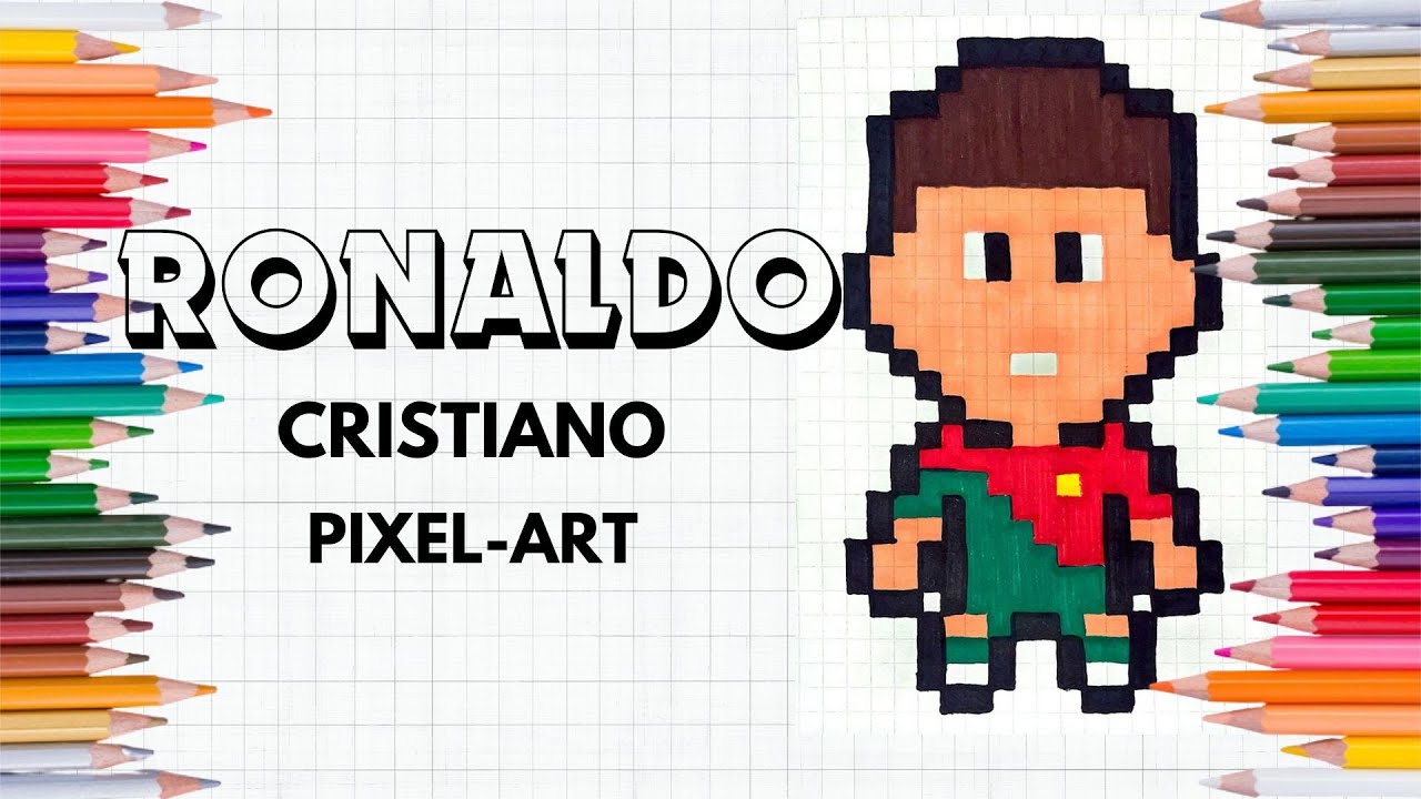 Pixel Art Tutorial: Drawing CRISTIANO RONALDO Step By Step