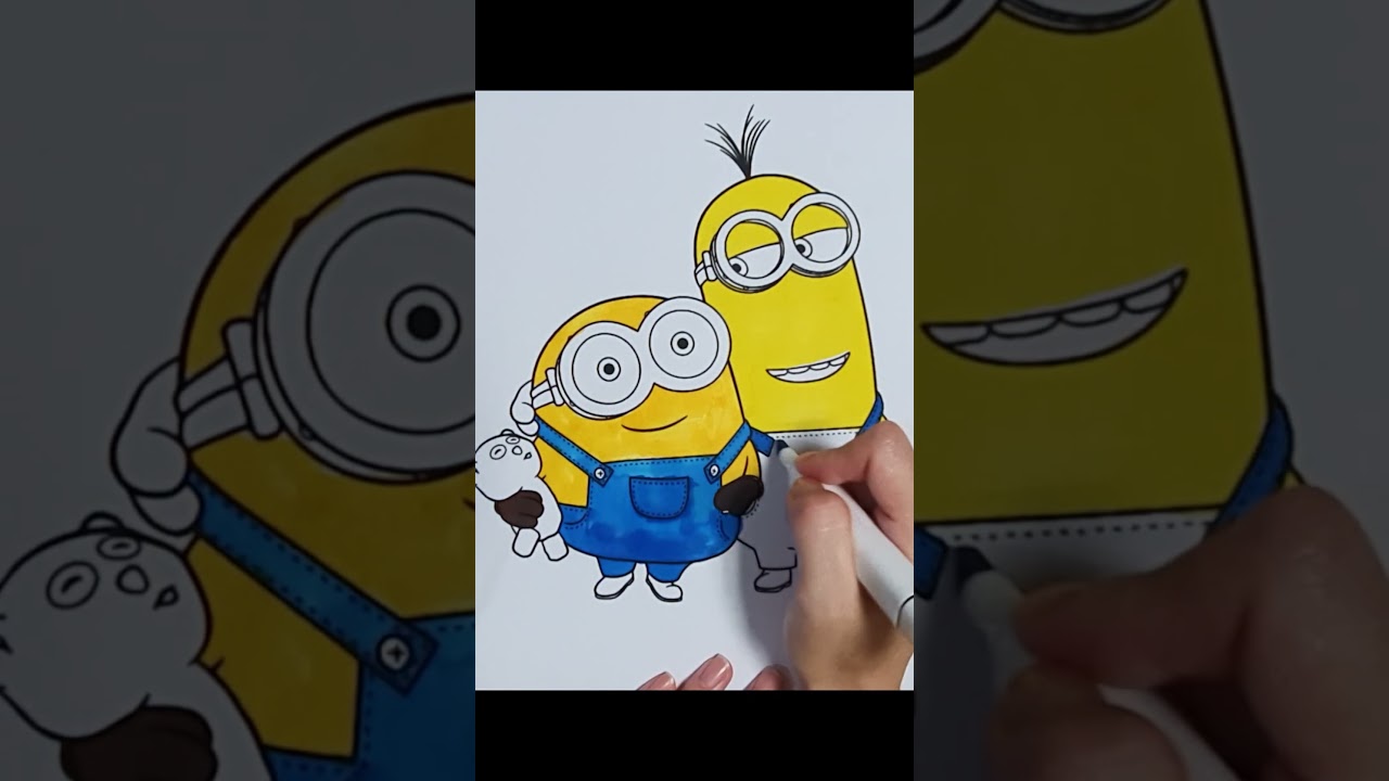 Minions Coloring Pages, Minions painting #shorts