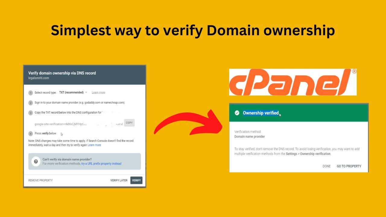 How to Verify domain  ownership in cPanel.