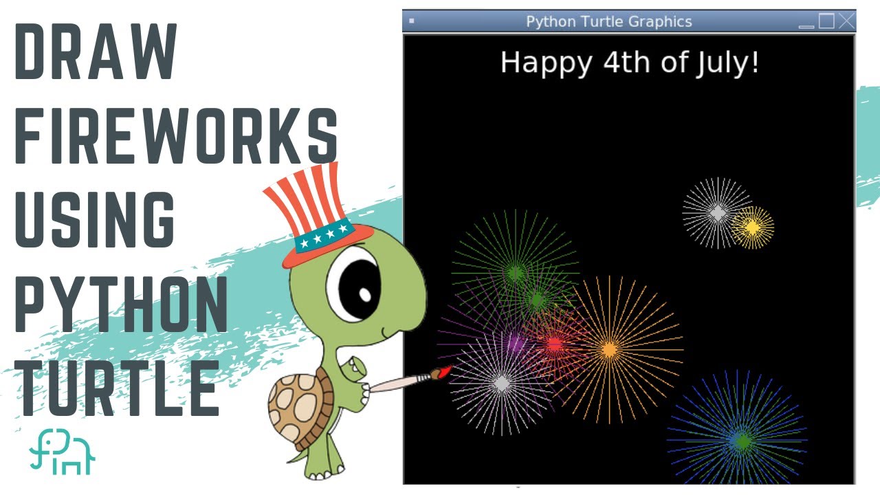 Draw Fireworks Using Python | Beginner Python Turtle Tutorial