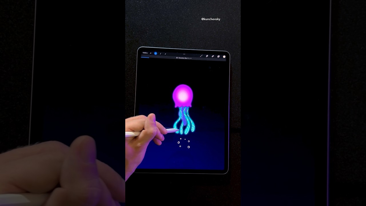 New Jellyfish Animation in Procreate 🪼😳 #procreate #animation