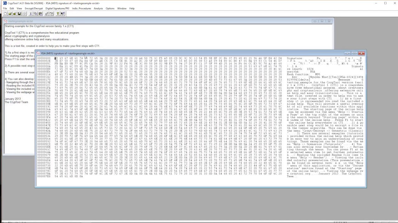 Sign Document using Cryptool