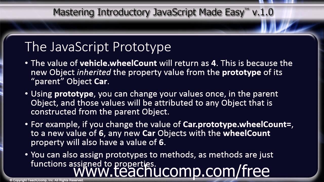 JavaScript Training Tutorial JavaScript Prototype