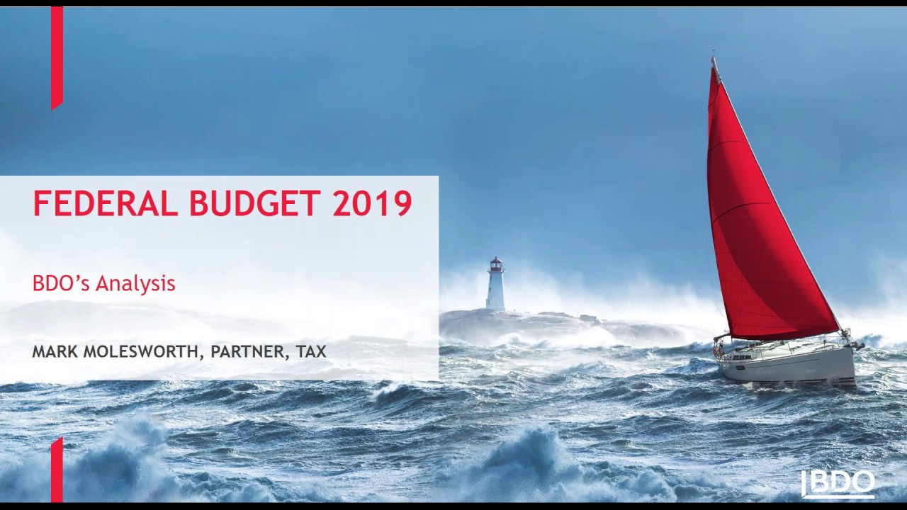 BDO Federal Budget Analysis Webinar 2019