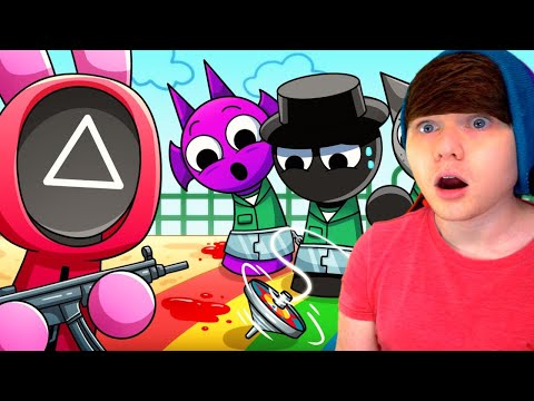 SQUID GAME But They're SPRUNKI?! (Cartoon Animation) GameToons + REACTION!