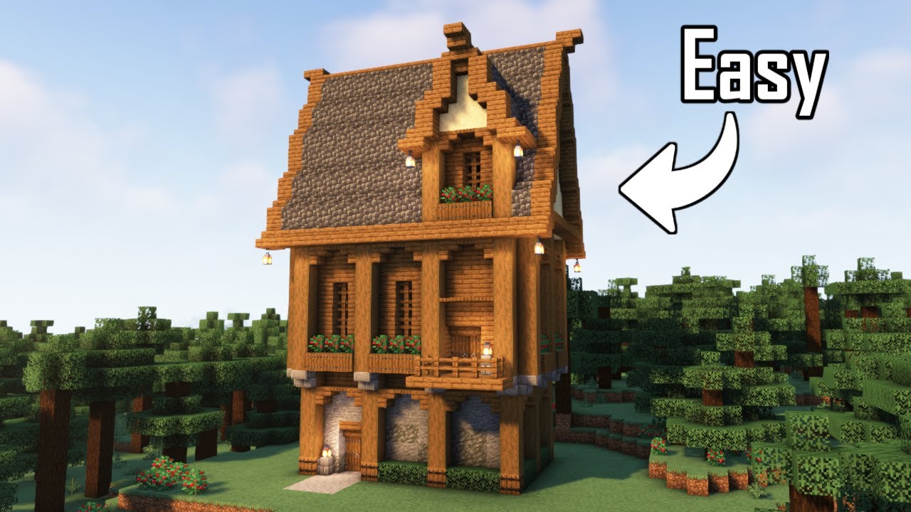 Minecraft:How to build a simple Medieval house || EASY TUTORIALS ||
