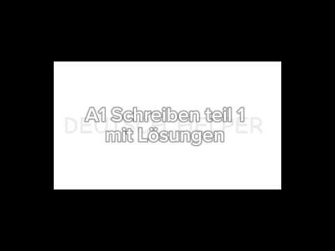A1 Schreiben Teil 1 (GERMAN FOR BEGINNERS)