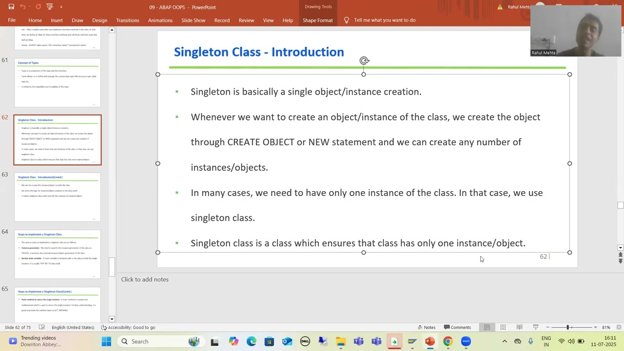130 - ABAP OOPS - Singleton Class - Introduction