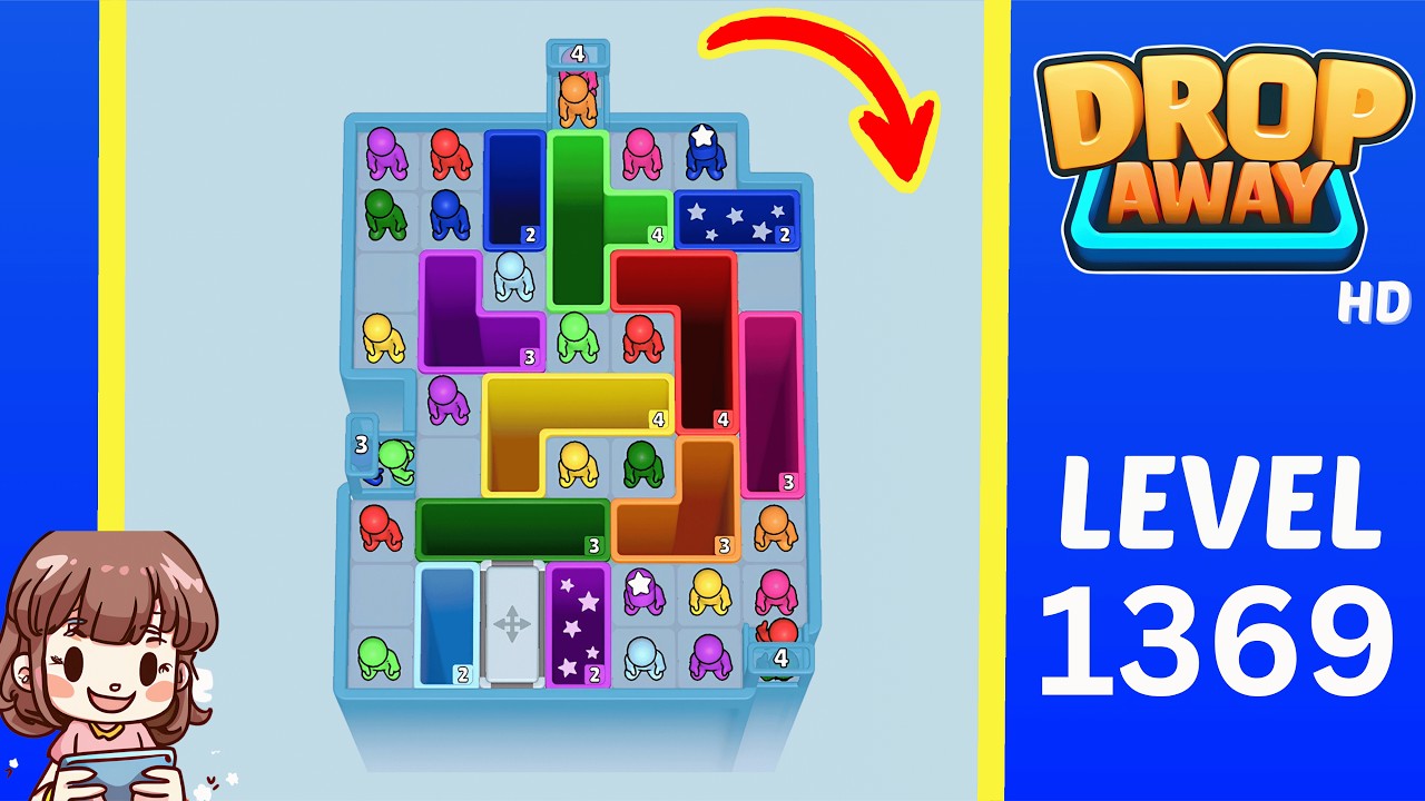 Drop Away Level 1369 Solution Walkthrough