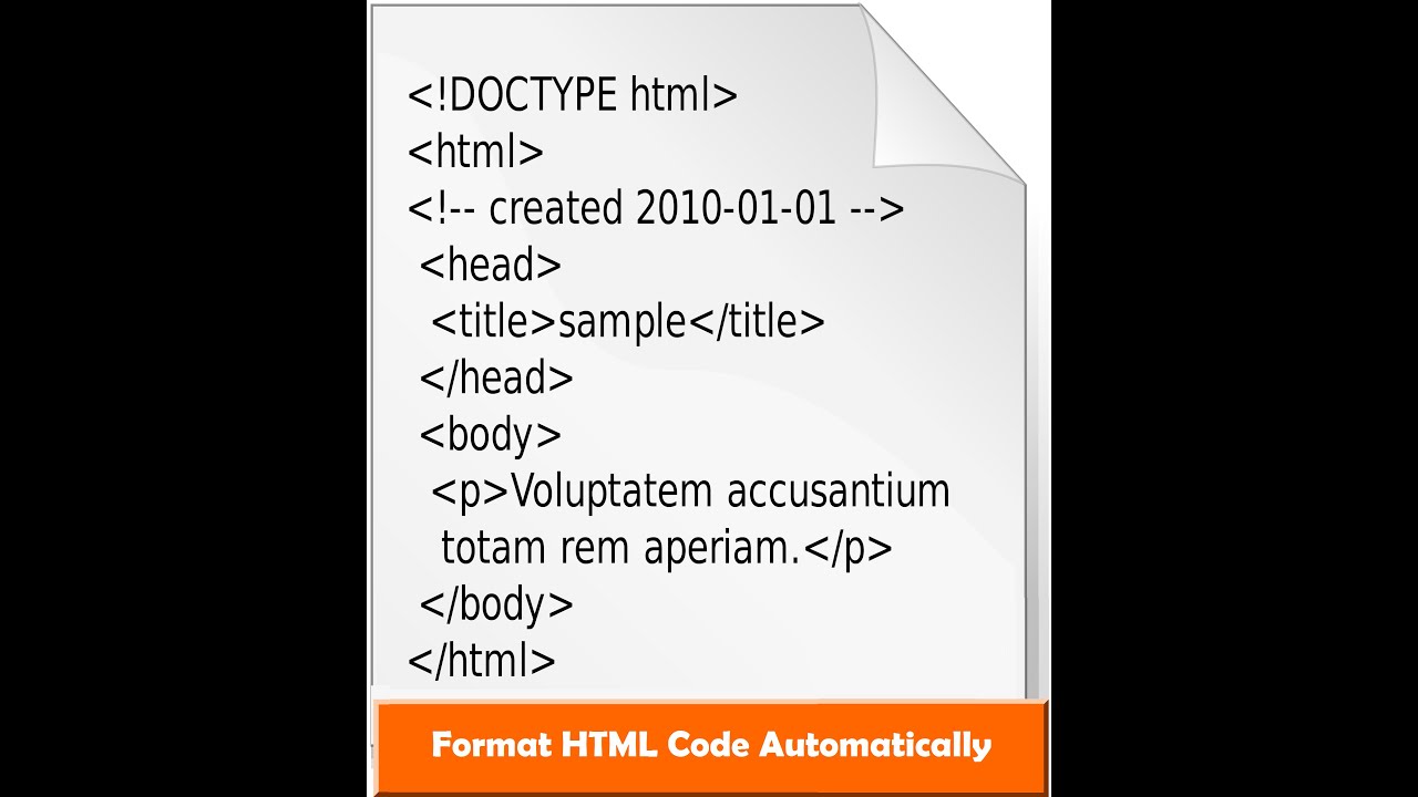 How to automatically format html code in 2 seconds?