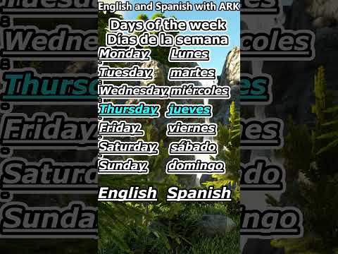 Days of the week in spanish - Días de la semana en ingles