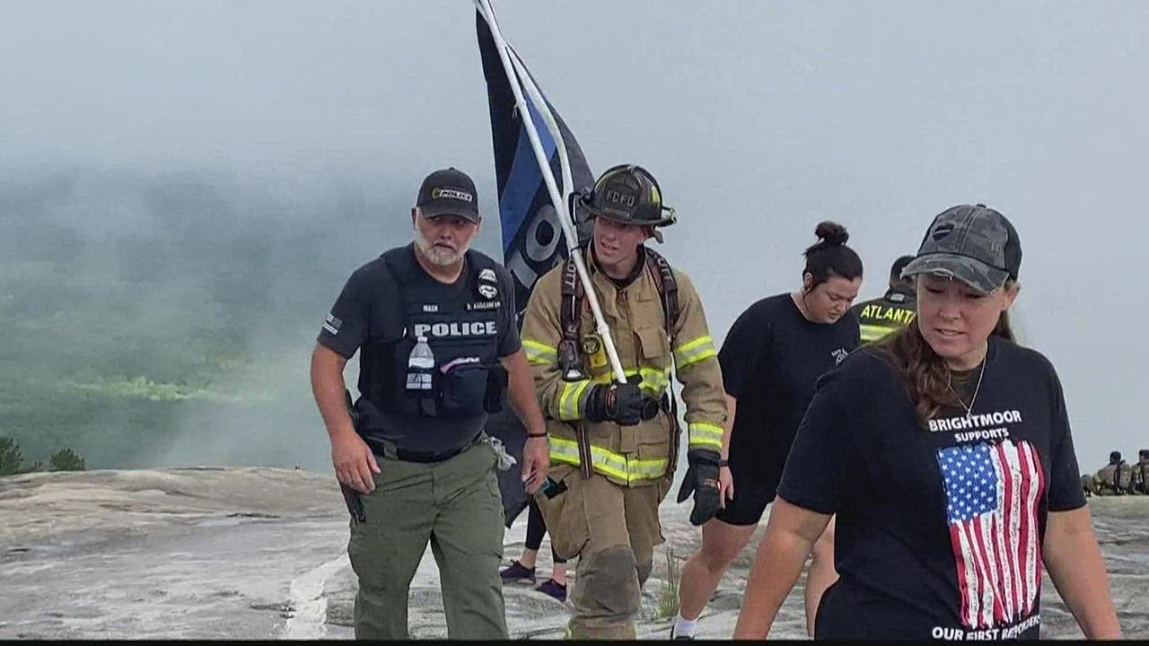 First responders climb Stone Mountain on 9/11 anniversary