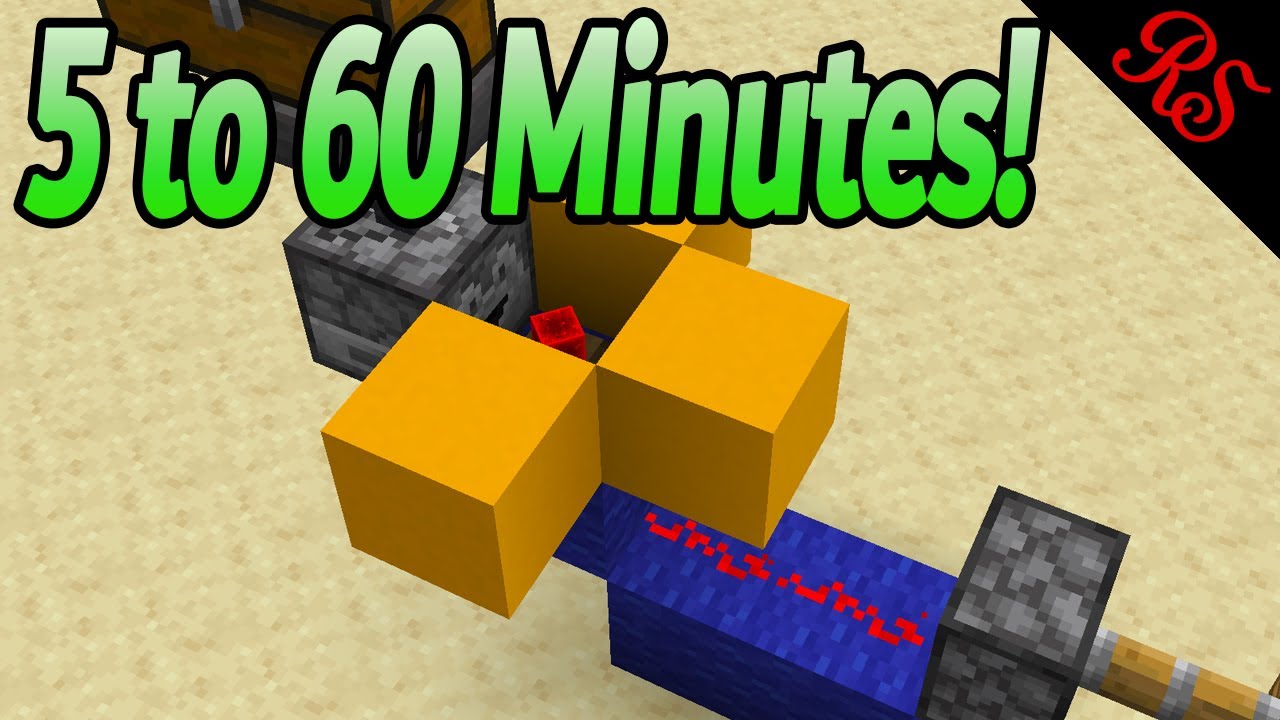 5 to 60 Minute Redstone Clocks - Minecraft