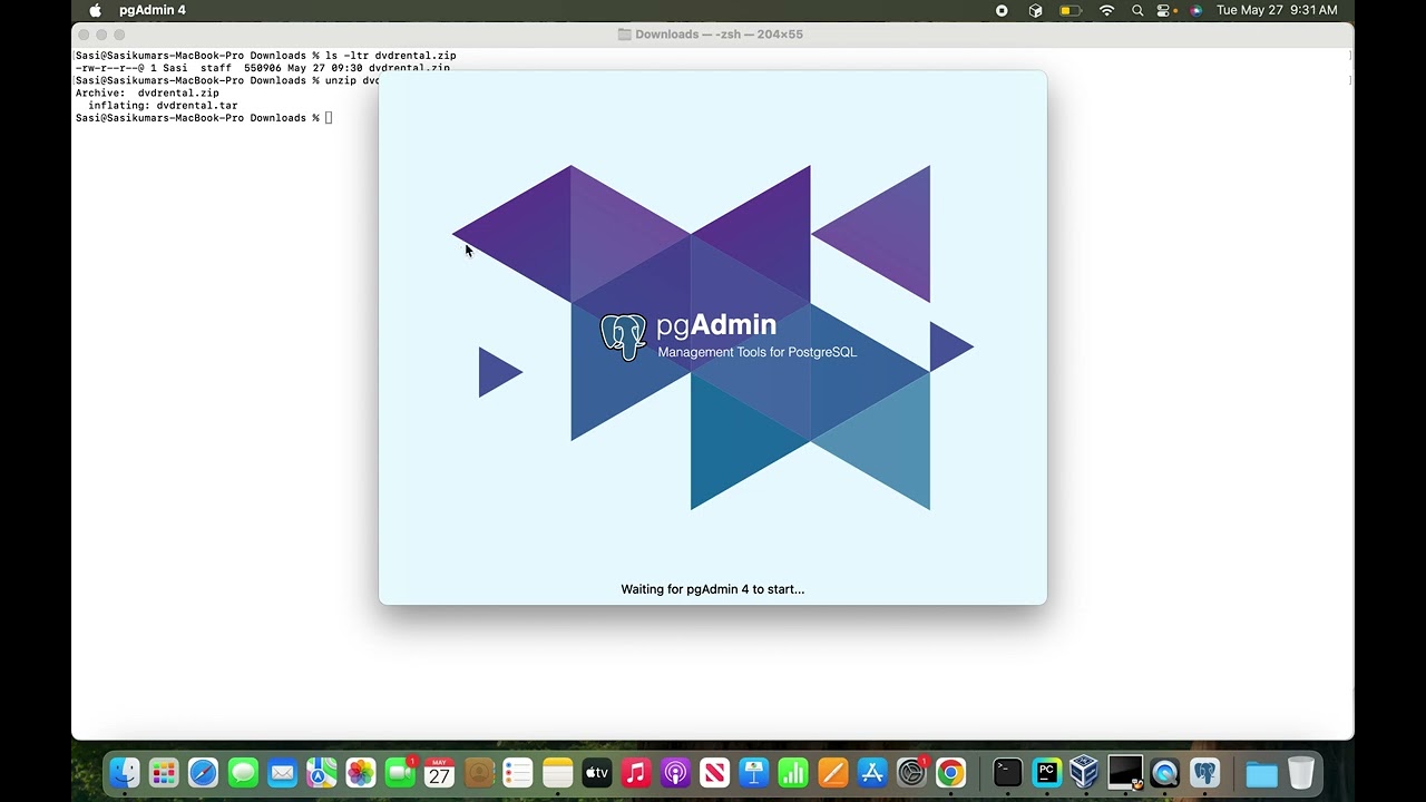Postgres sample database - dvdrental creation #postgres #database #trending