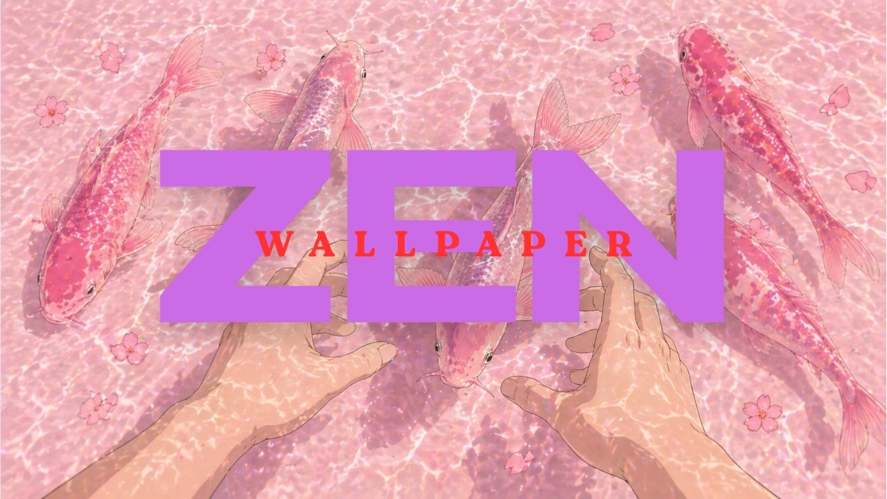 🌸 Pink Koi Paradise Wallpaper 🌸 4 Hours of Relaxing Still Painting | Calm Ambience
