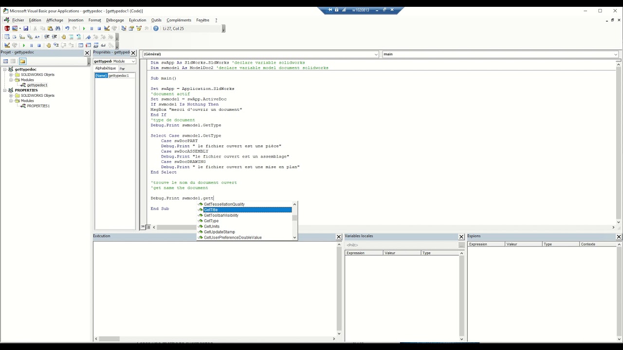 api# macro vba get name document solidworks