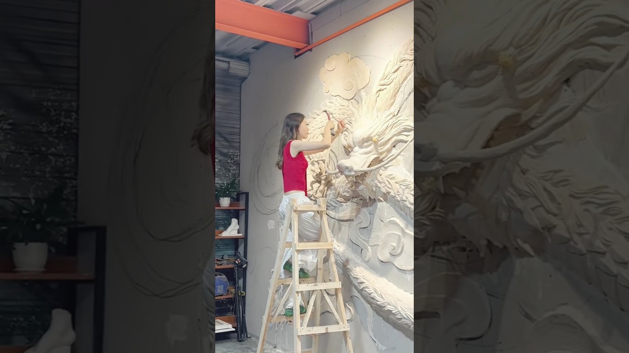 Beauty and The Beast, Dragon Relief Mural
