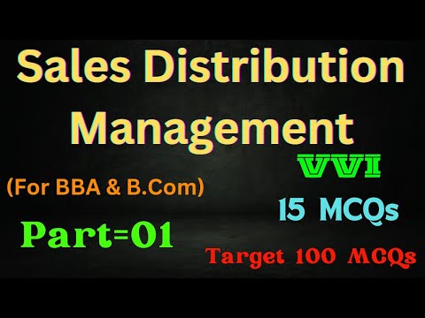 Sales Distribution Management MCQS/ Sales management MCQS / SDM MCQ /Selling mcq 2024