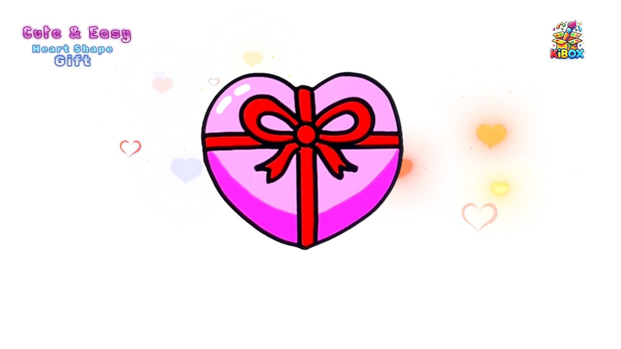 Drawing Valentine's Heart Shape Gift Box 🎁❤️ | Super Easy Cute Drawing