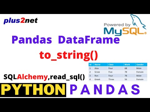 Python Pandas string output from DataFrame & using MySQL sample table as source by to_string()